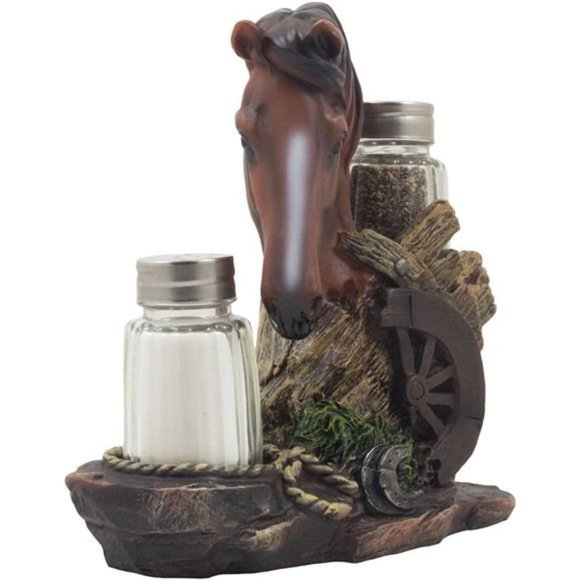 Accents | Chestnut Stallion Glass Saltpepper Shaker Set With Decorative ...